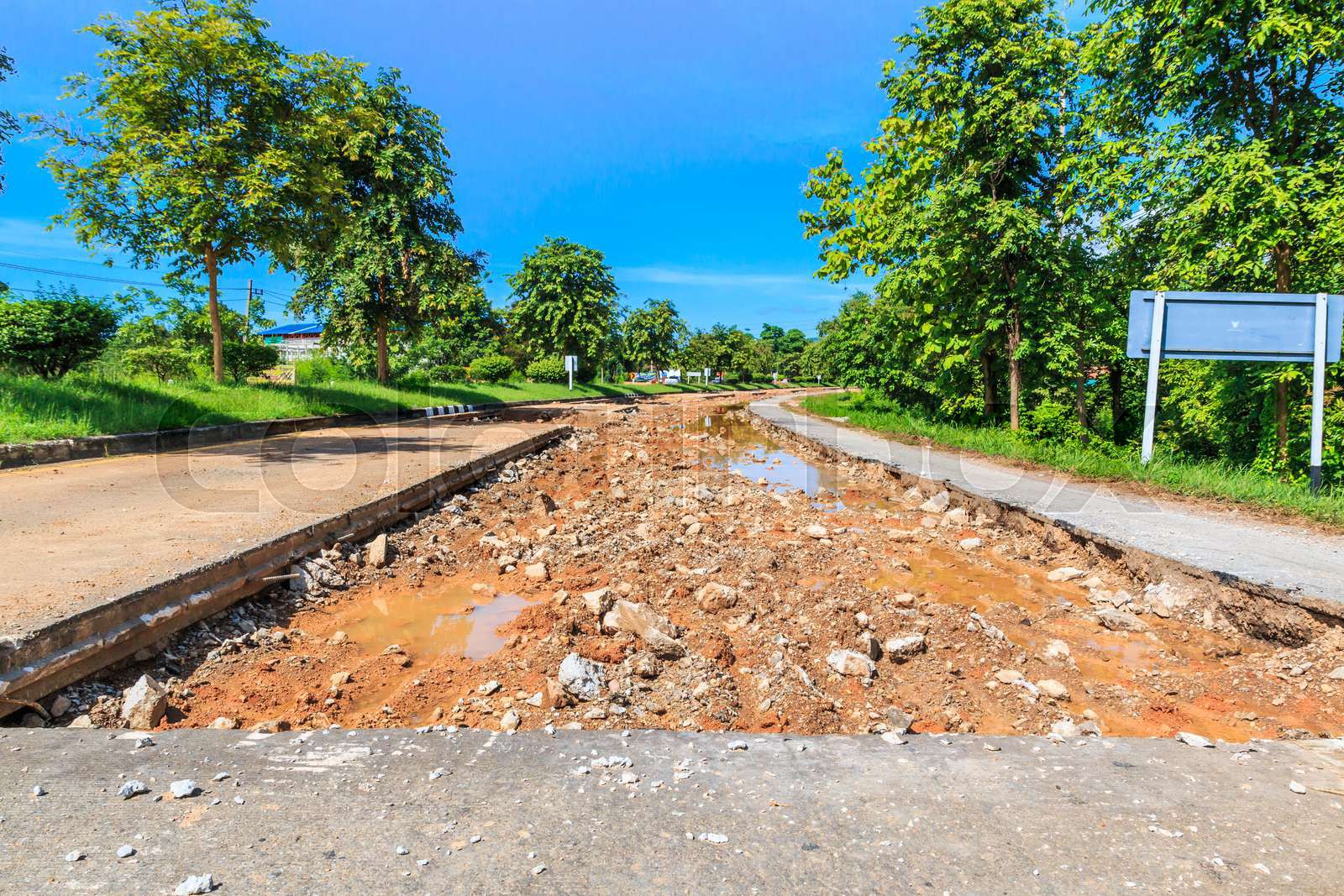 Road repairing works | Stock image | Colourbox