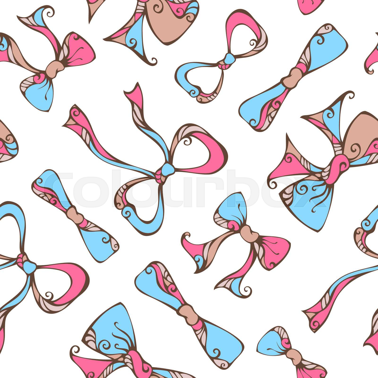 Seamless texture with bows. | Stock vector | Colourbox
