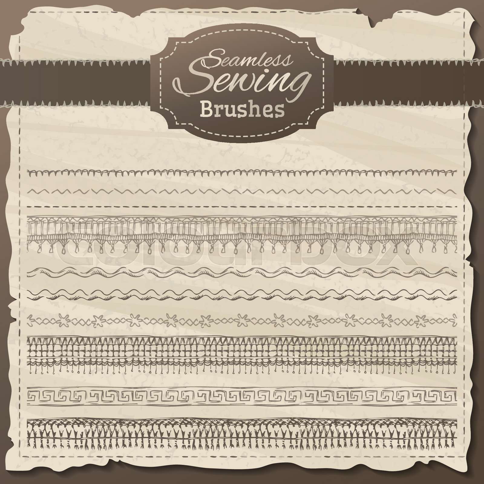 Vector set of seamless sewing borders. | Stock vector | Colourbox