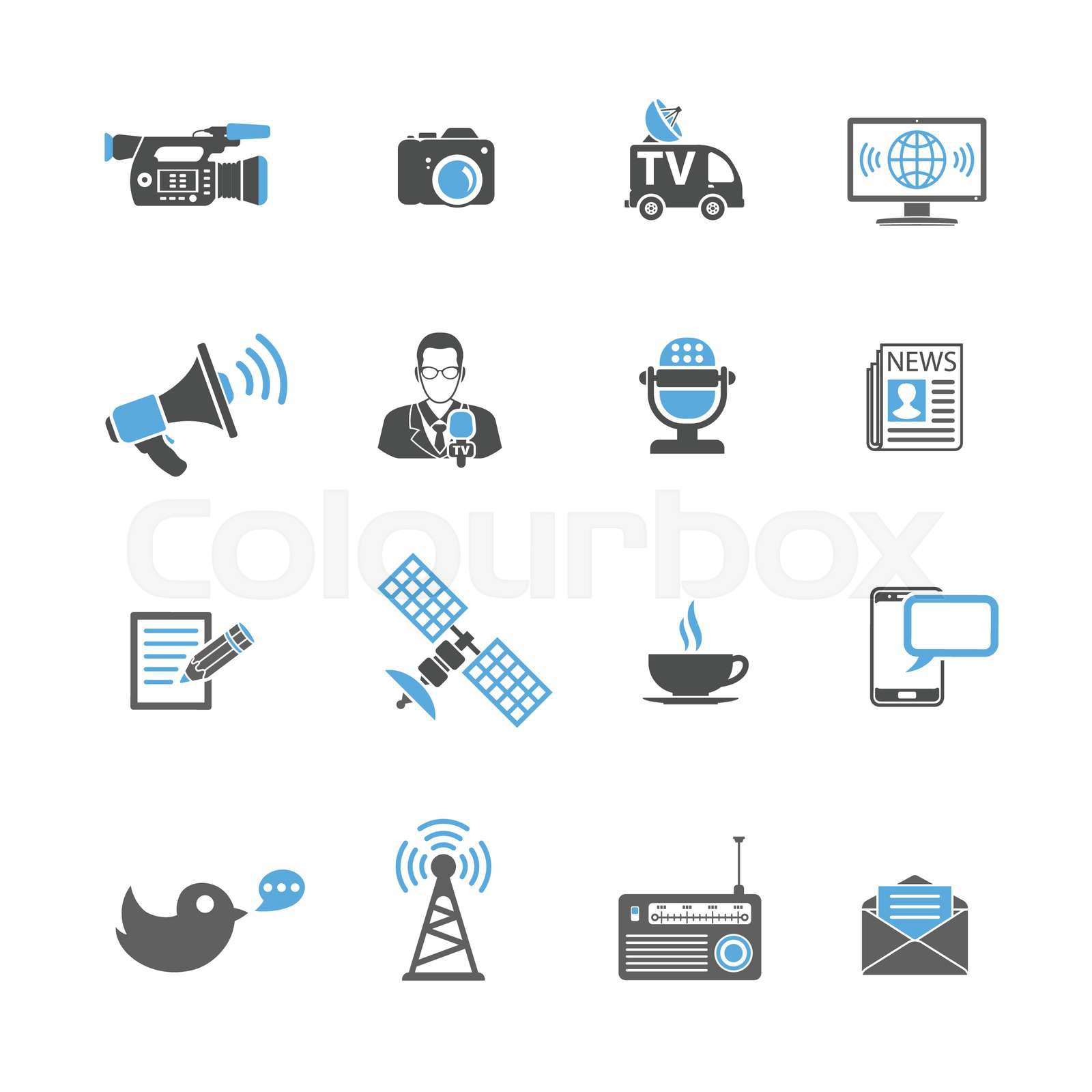 Media and News Icons Set | Stock vector | Colourbox