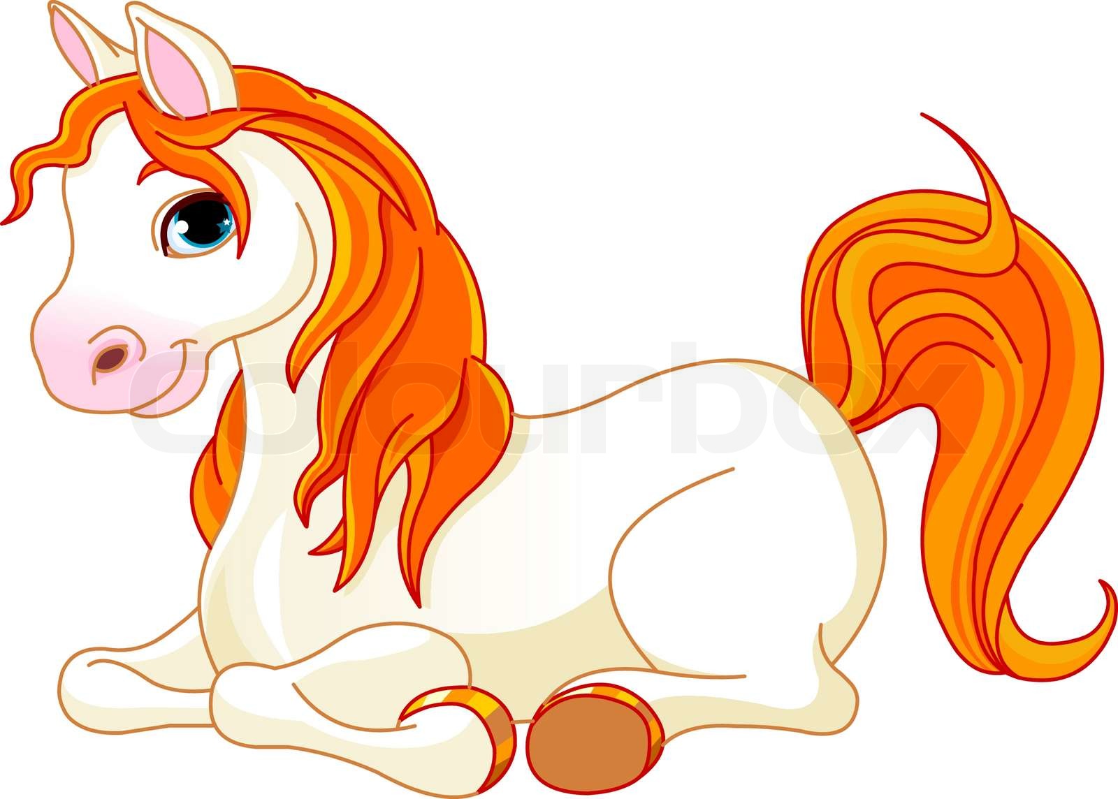 cartoon, beautiful, horse | Stock vector | Colourbox