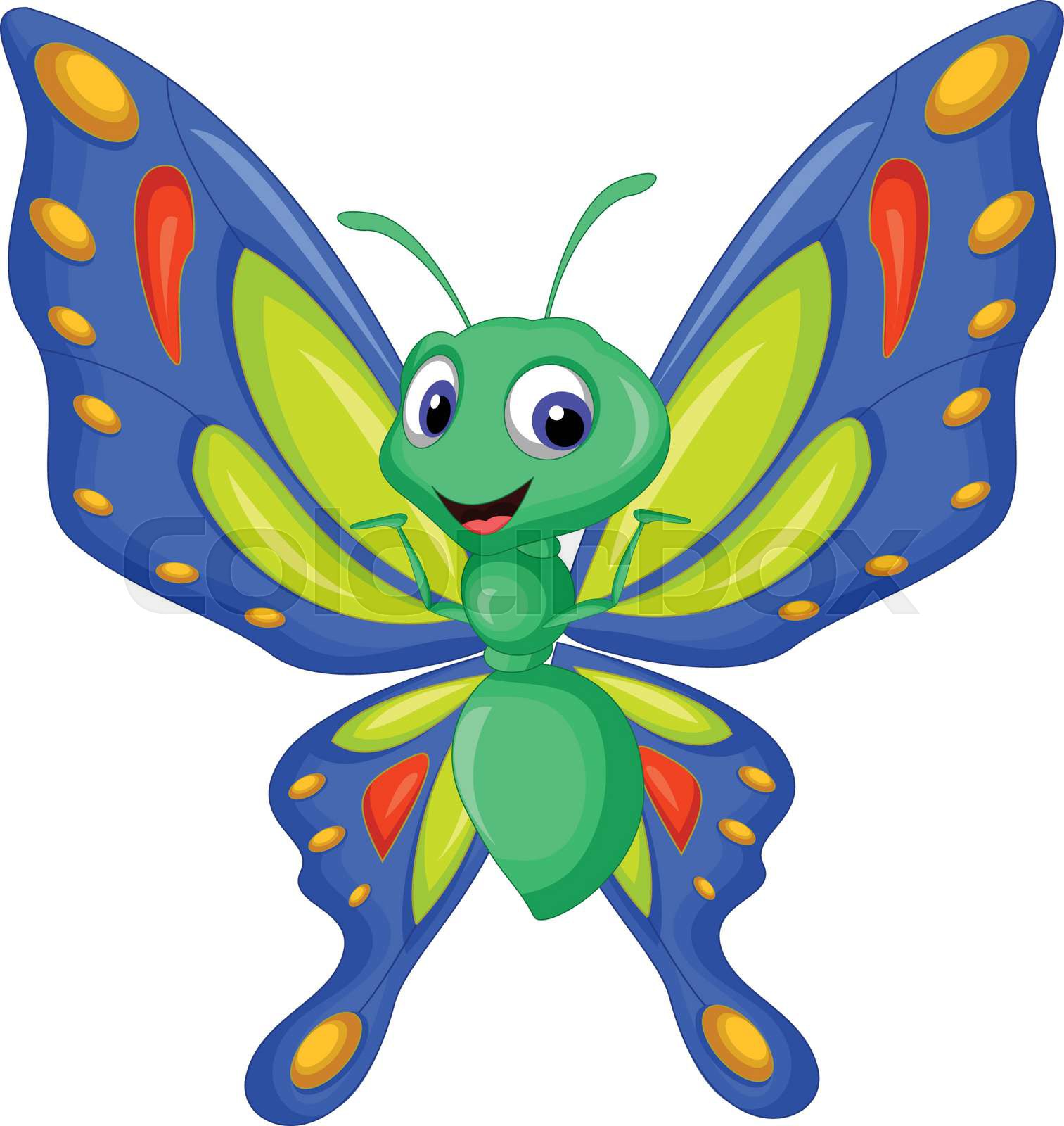 cute butterfly cartoon flying | Stock vector | Colourbox
