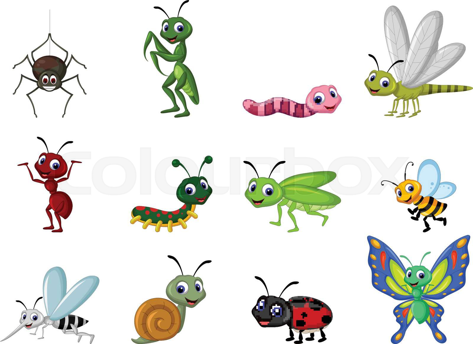 collection of insects cartoon | Stock vector | Colourbox