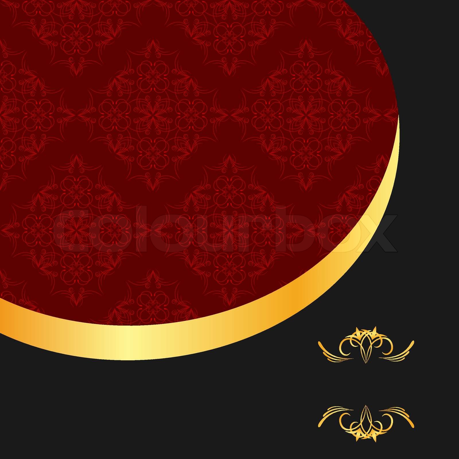 Illustration the black gold red invitation frame for elegant design ...