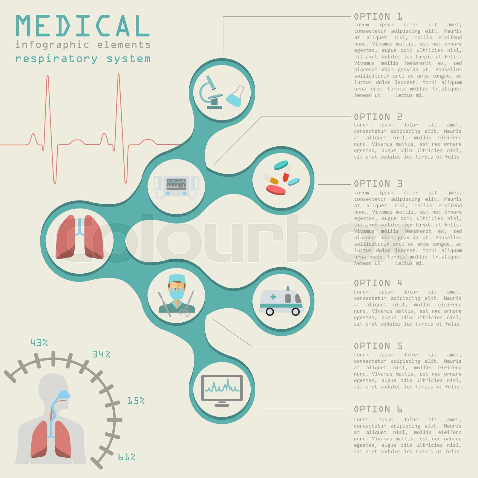 Medical and healthcare infographic, respiratory system infographics ...