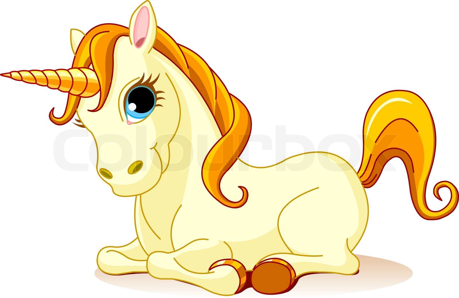 Golden Unicorn | Stock vector | Colourbox