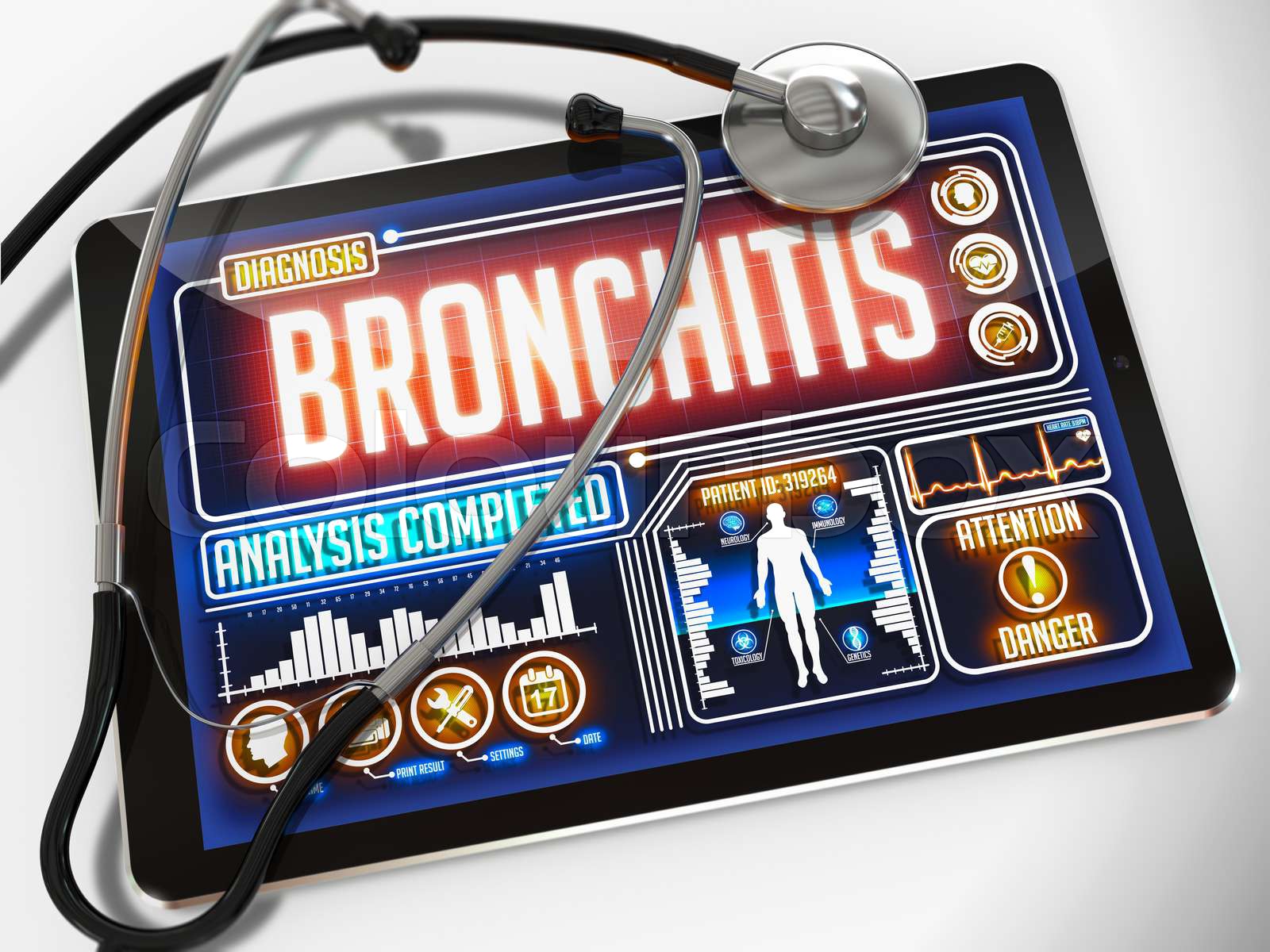Bronchitis on the Display of Medical Tablet. | Stock image | Colourbox