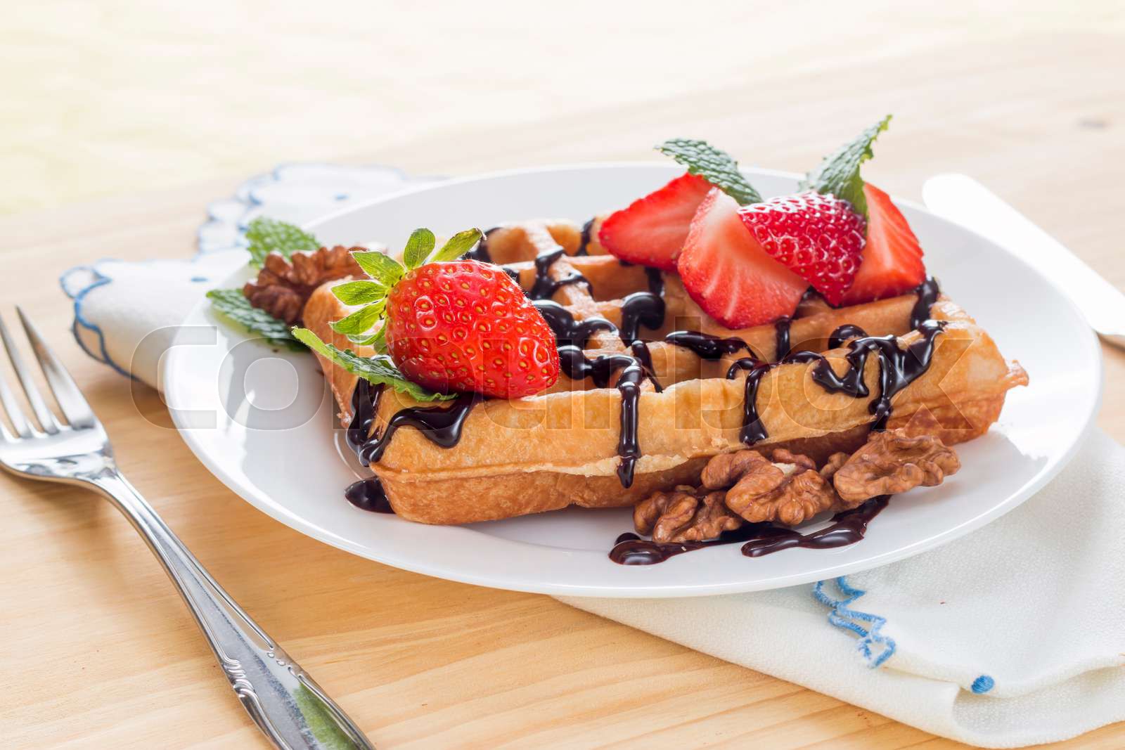 Delicious waffle | Stock image | Colourbox