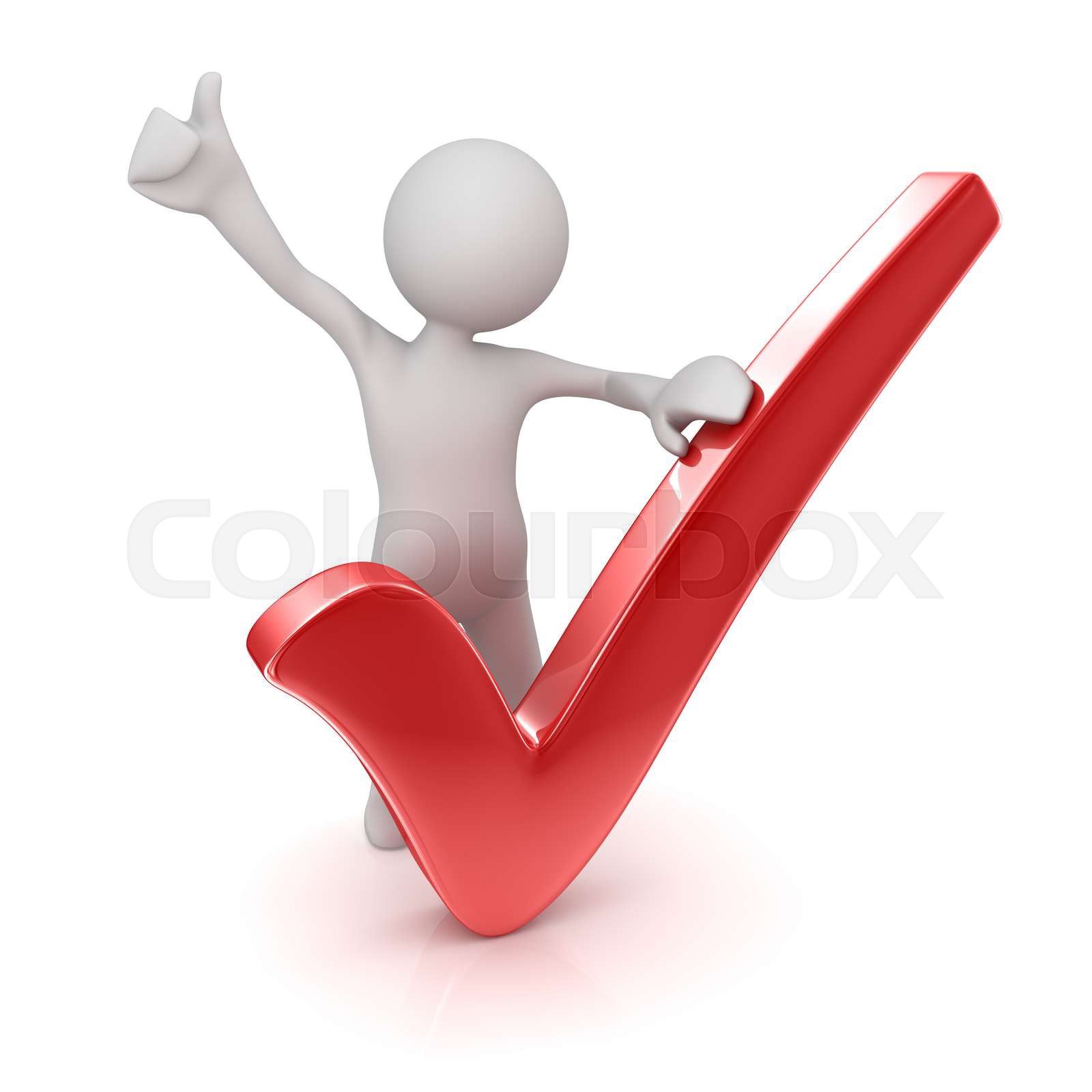 Check mark and man | Stock image | Colourbox