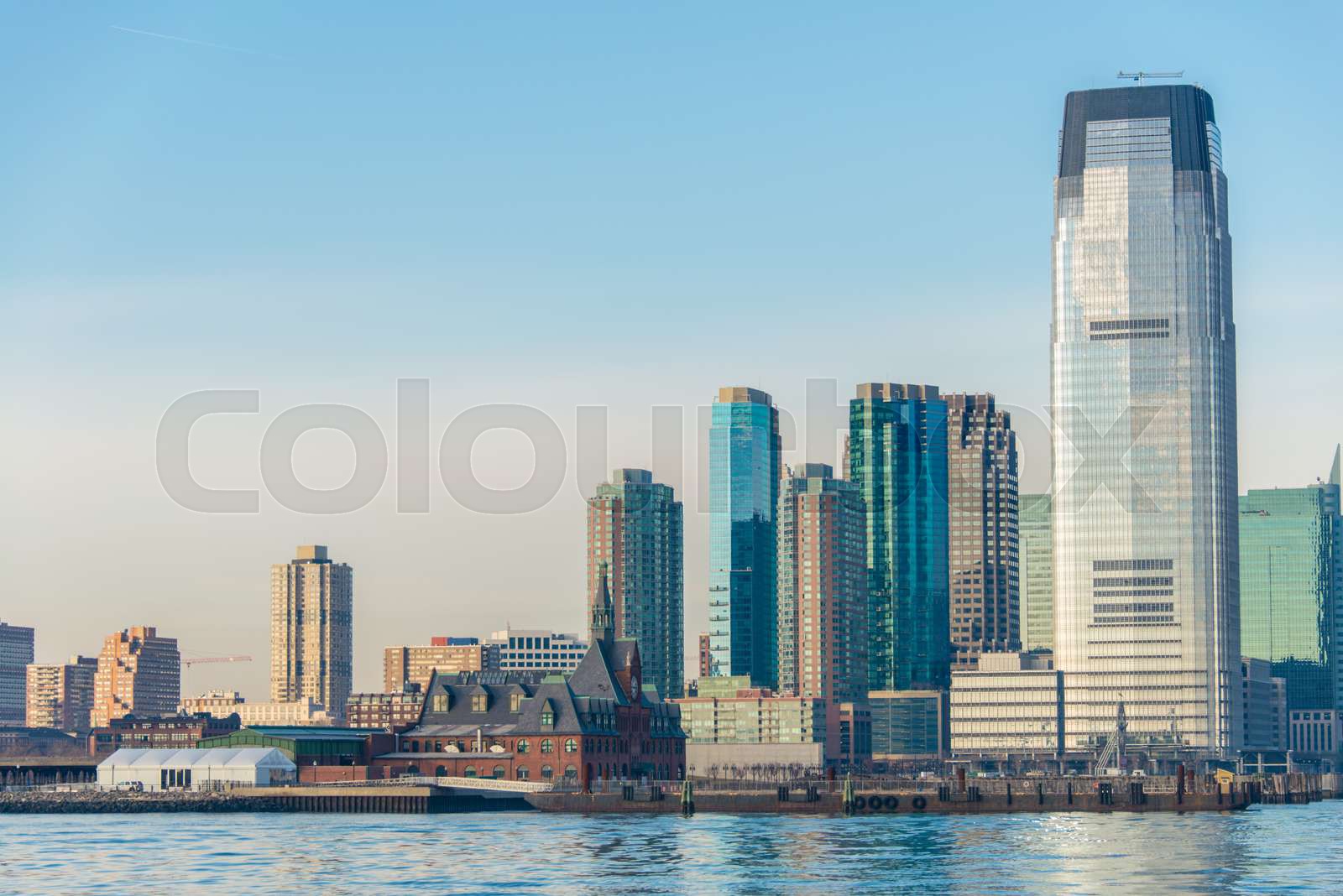 Skyline of Jersey City on bright summer day | Stock image | Colourbox