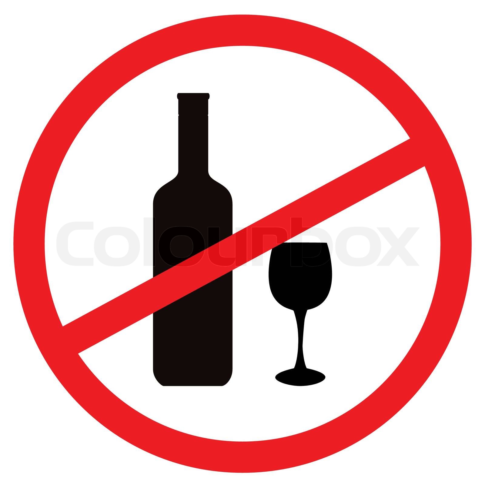 Vektor-Illustration von Zeichen Stop Alkohol | Stock-Vektor | Colourbox