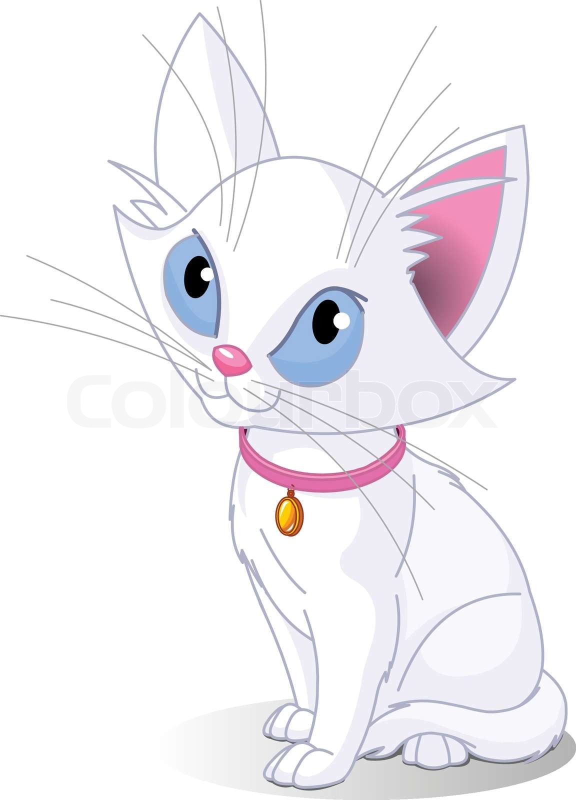 White cat | Stock vector | Colourbox