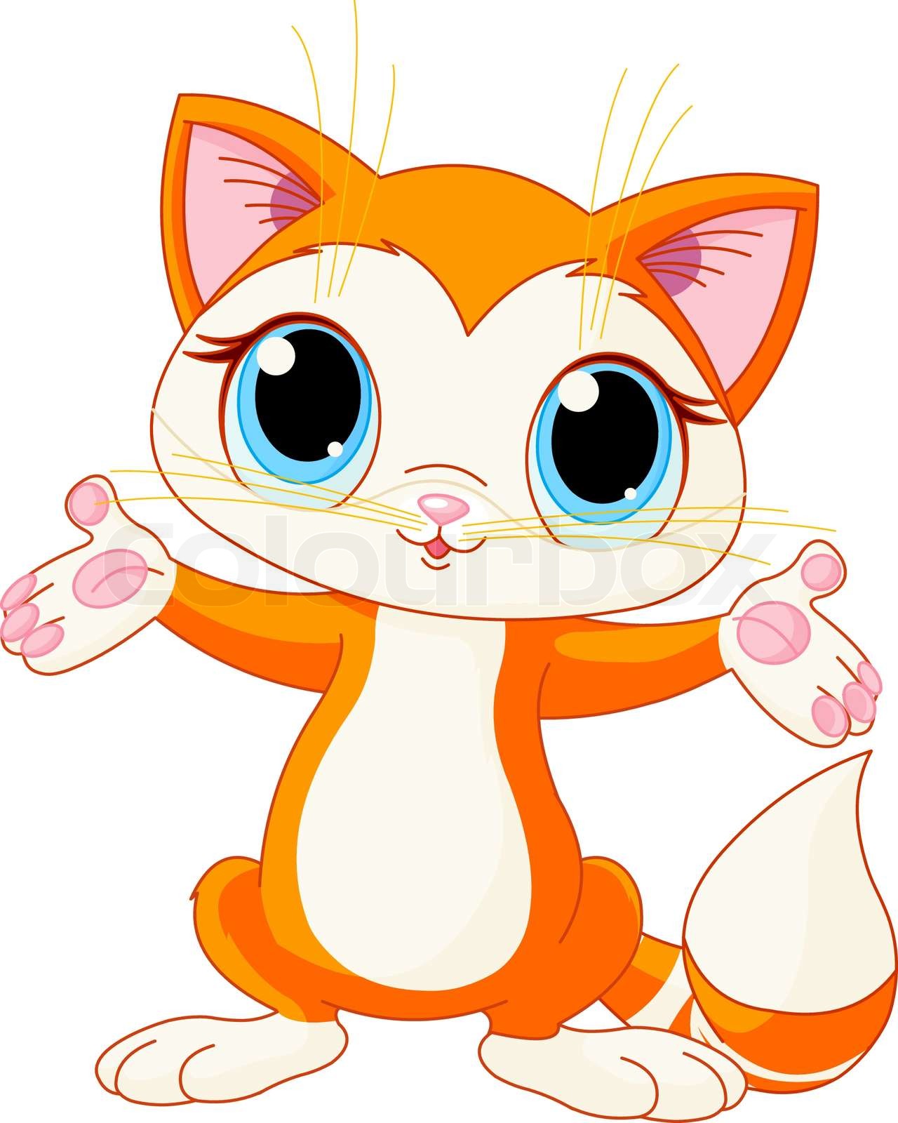Kitten raising his hands | Stock vector | Colourbox