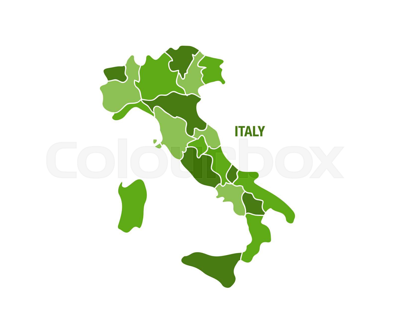 Italien kort med regioner | Stock vektor | Colourbox