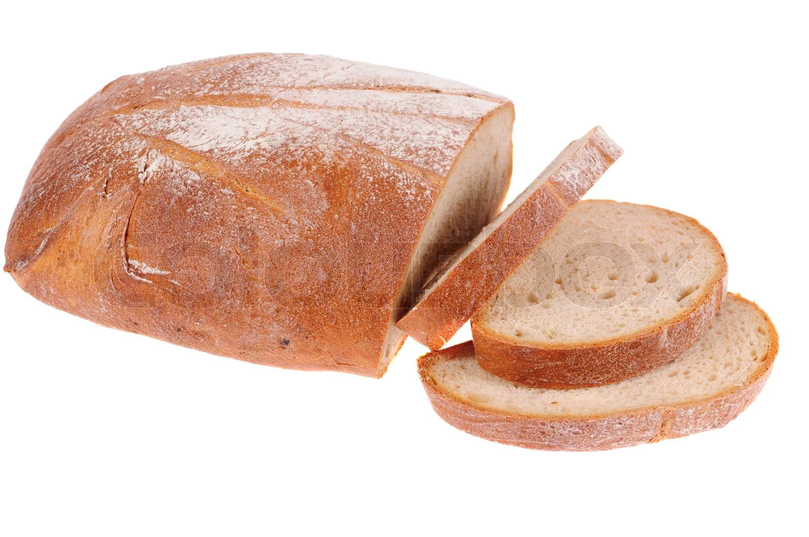 braun brot isoliert auf weißem Hintergrund | Stock Bild | Colourbox