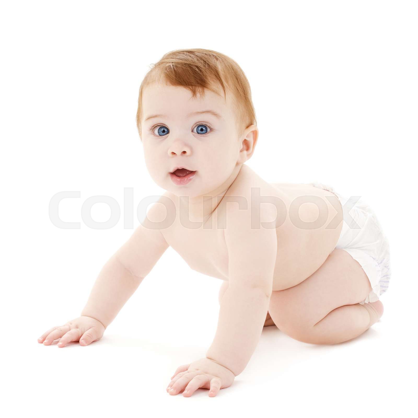 crawling curious baby | Stock image | Colourbox