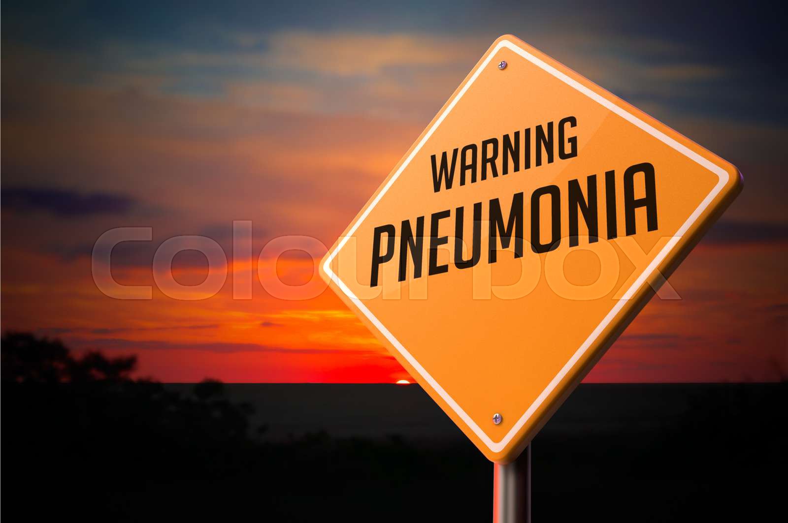 Pneumonia on Warning Road Sign. | Stock image | Colourbox