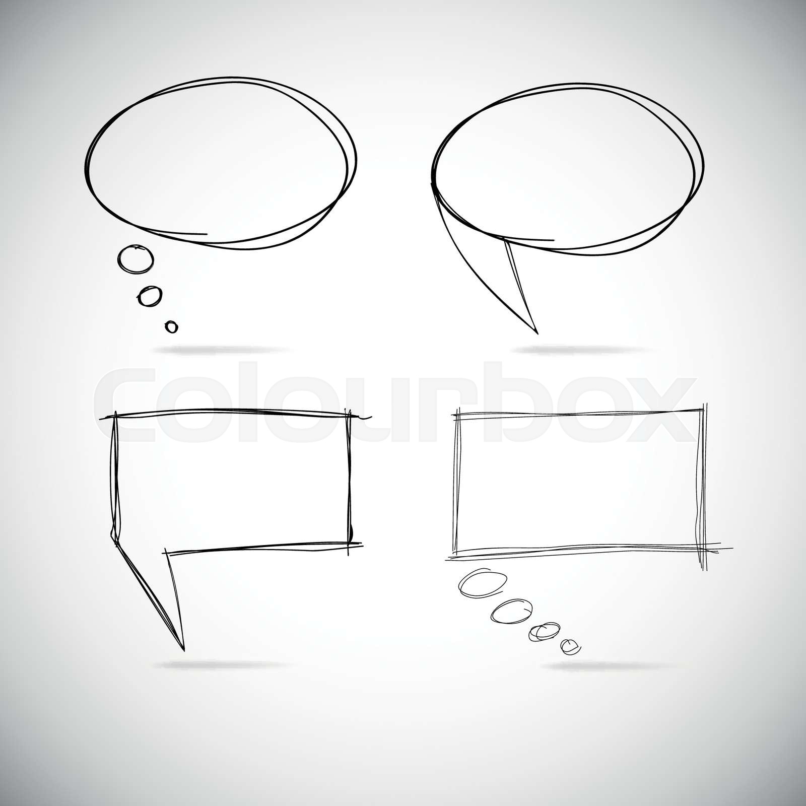Talk bubbles sketch drawing. | Stock vector | Colourbox