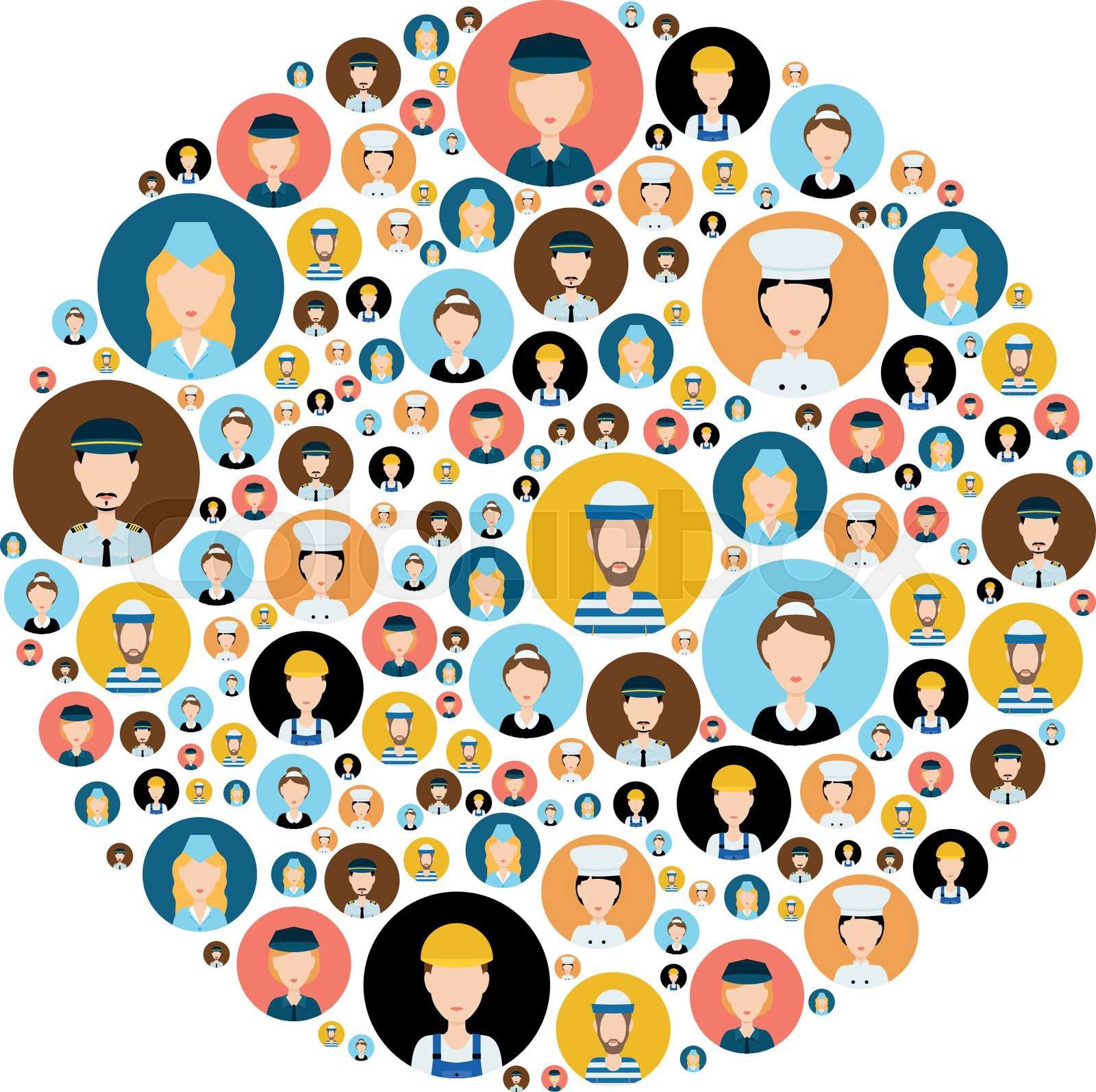 people head icons in circle | Stock vector | Colourbox