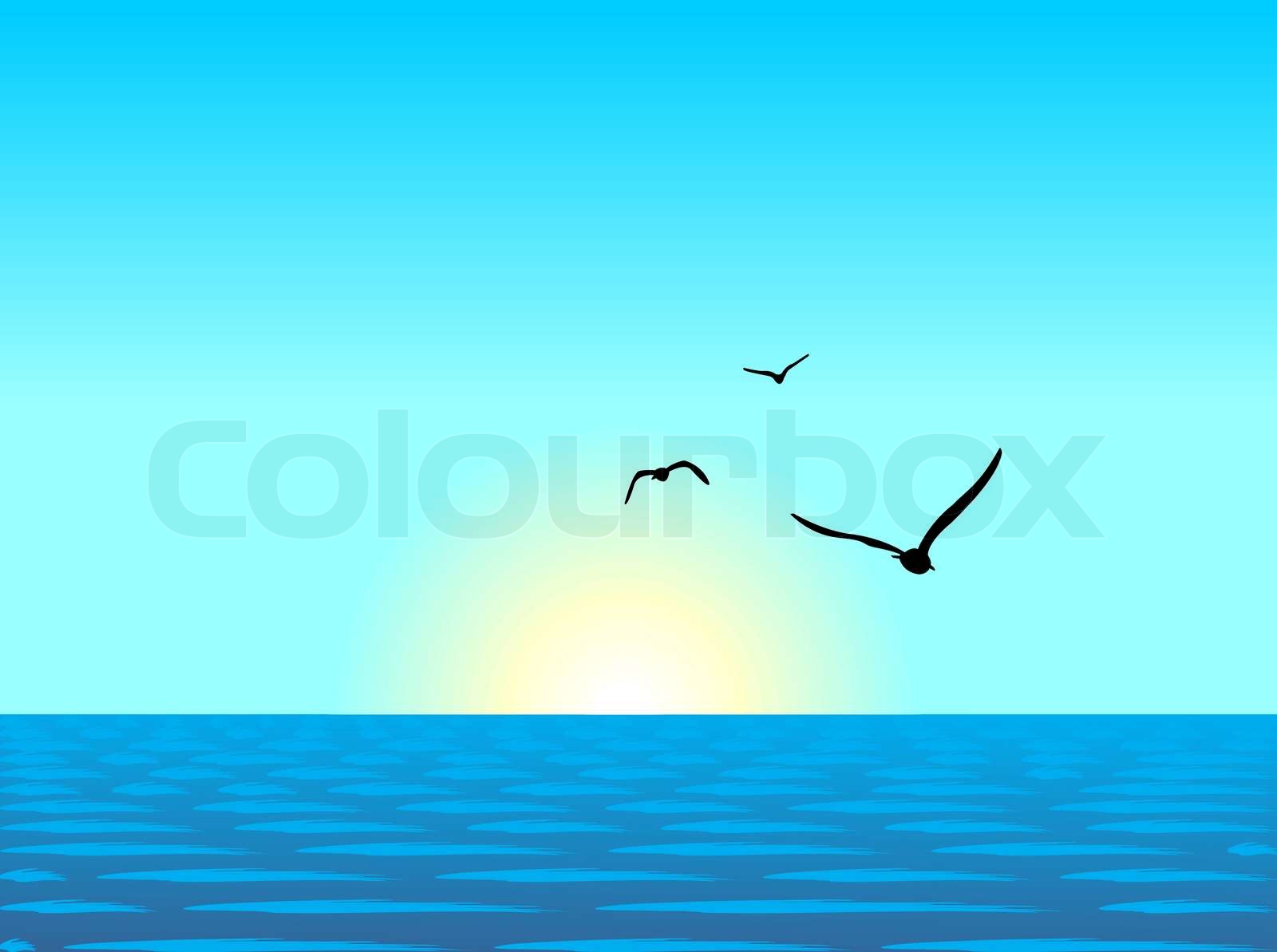 Realistic illustration of sea landscape - vector | Stock vector | Colourbox