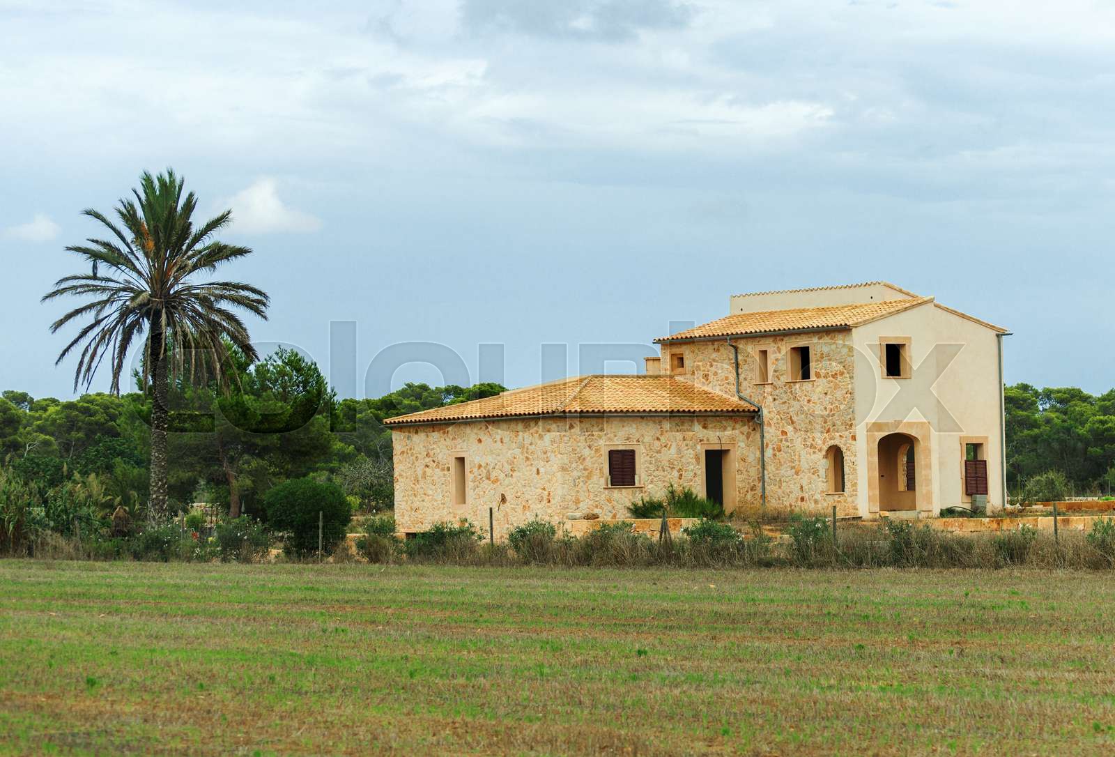 Spanish medieval country house. Place for your text. | Stock image ...