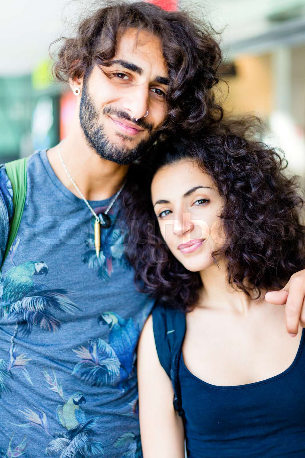 Latin couple embracing each other | Stock image | Colourbox