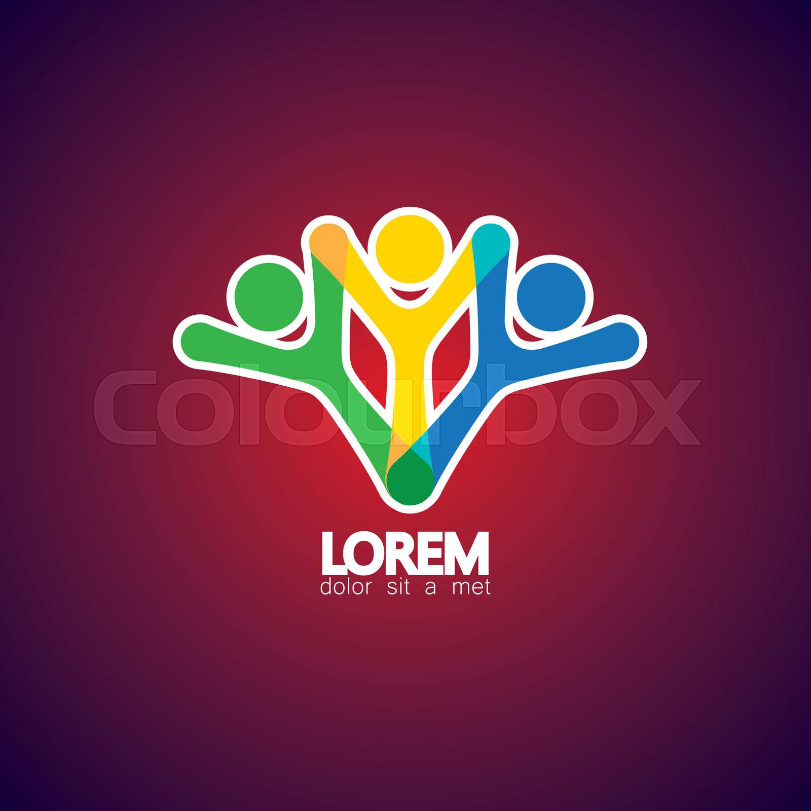 concept vector icon of excited employees together | Stock vector ...