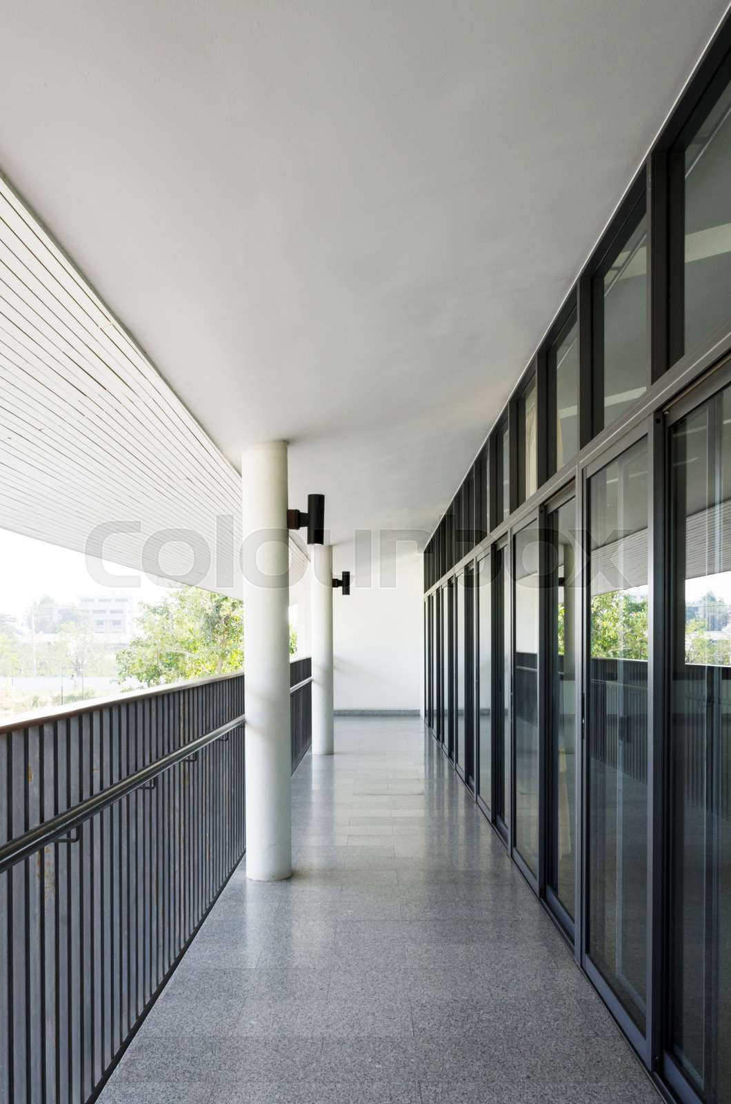 Corridor in the modern building. | Stock image | Colourbox
