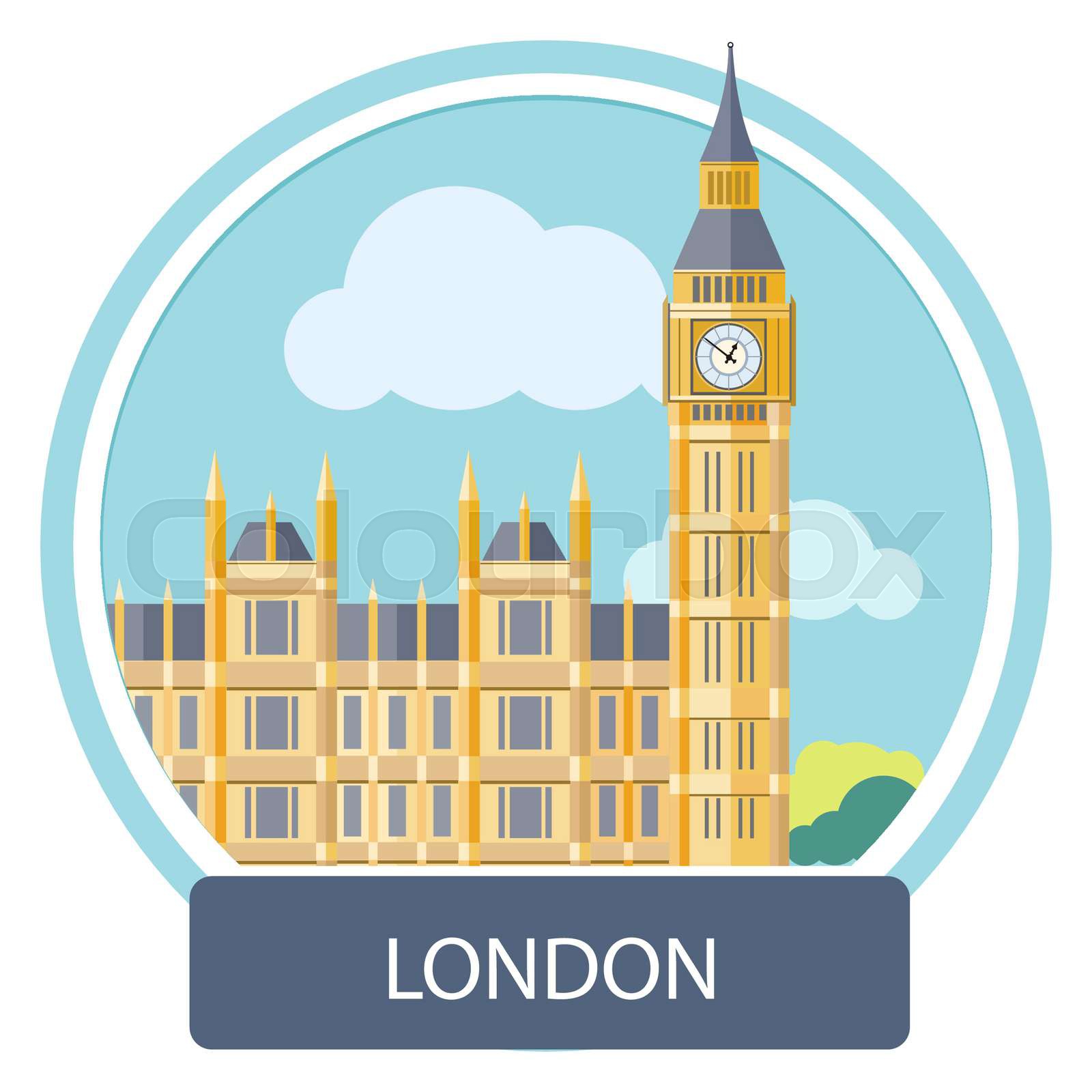 london, cartoon, westminster | Stock-Vektor | Colourbox