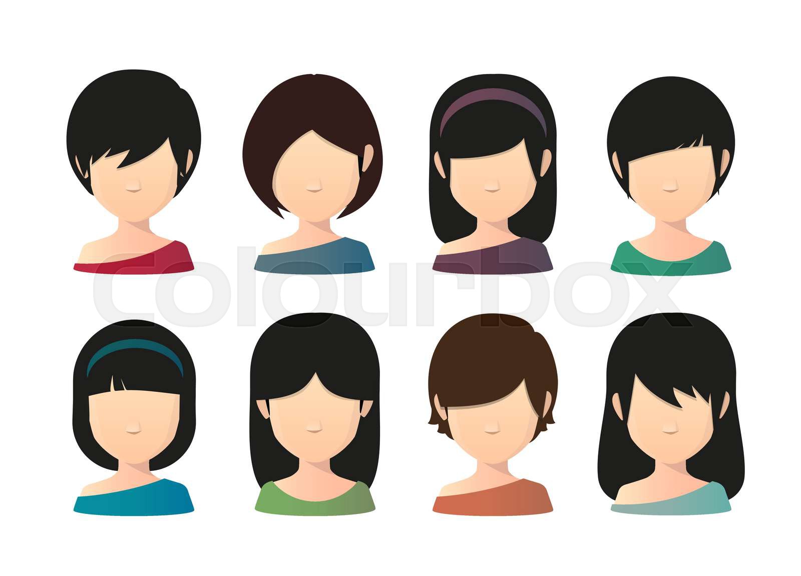 Female asian faceless avatar | Stock vector | Colourbox