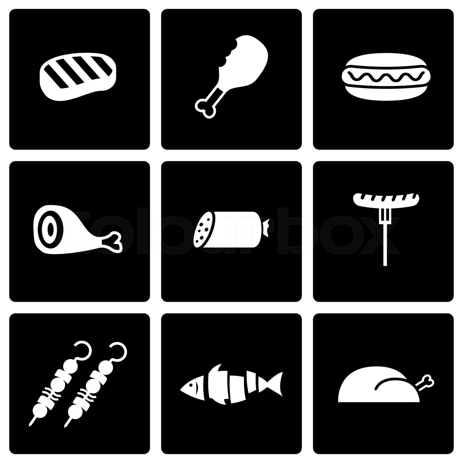 høne, fisk, ikon | Stock vektor | Colourbox