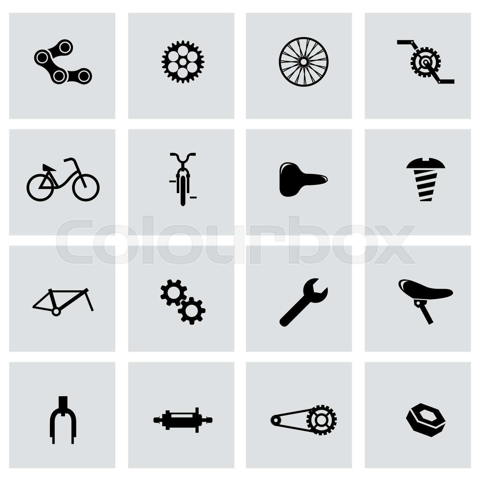 Vector black bicycle icon set | Stock vector | Colourbox