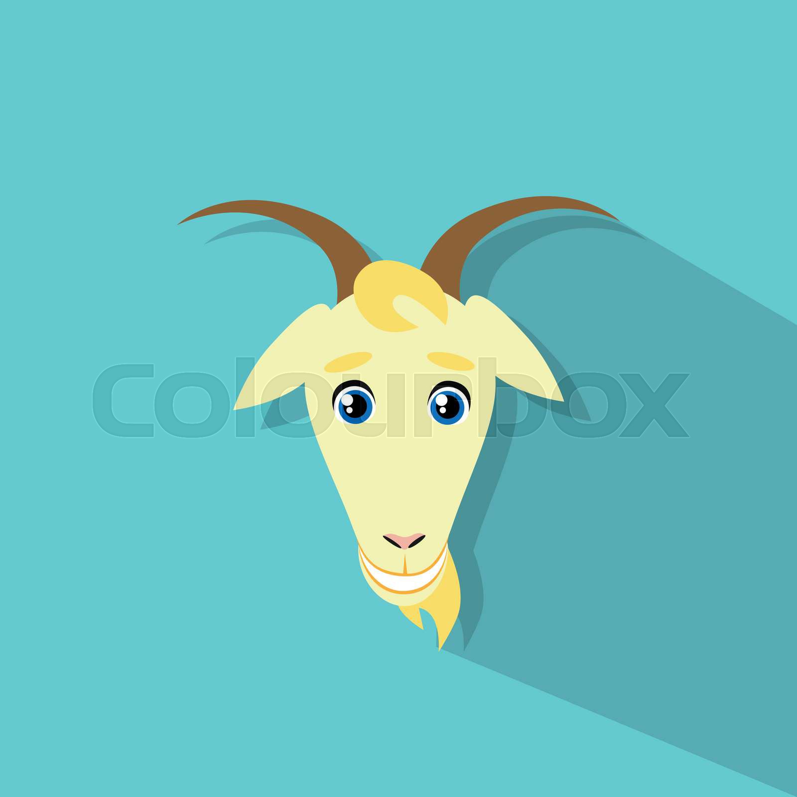 goat head symbol flat icon vector | Stock vector | Colourbox