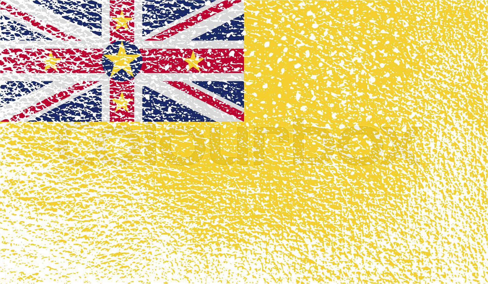 Flag of Niue with old texture. | Stock image | Colourbox