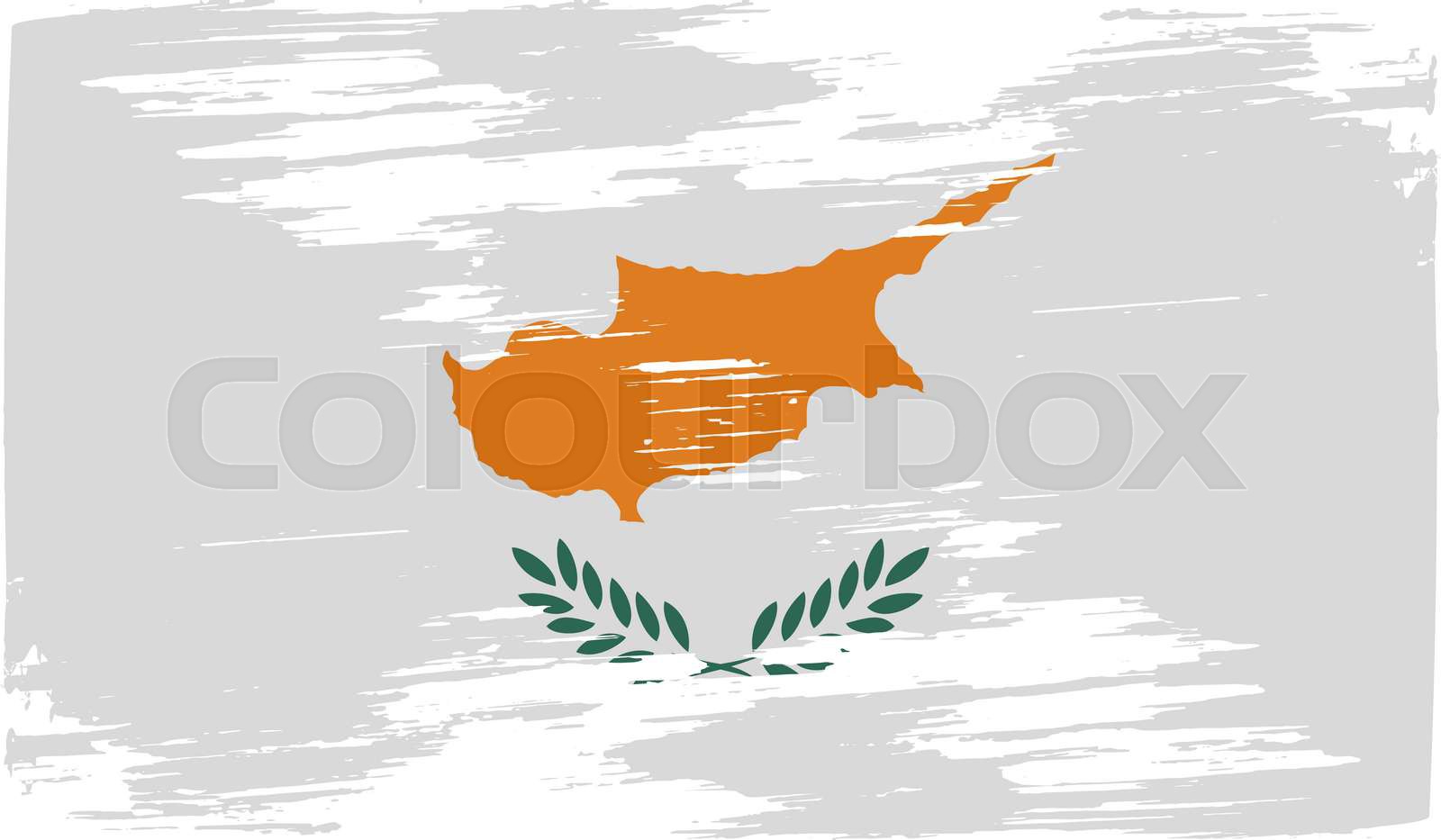 Flag of Cyprus with old texture. | Stock image | Colourbox