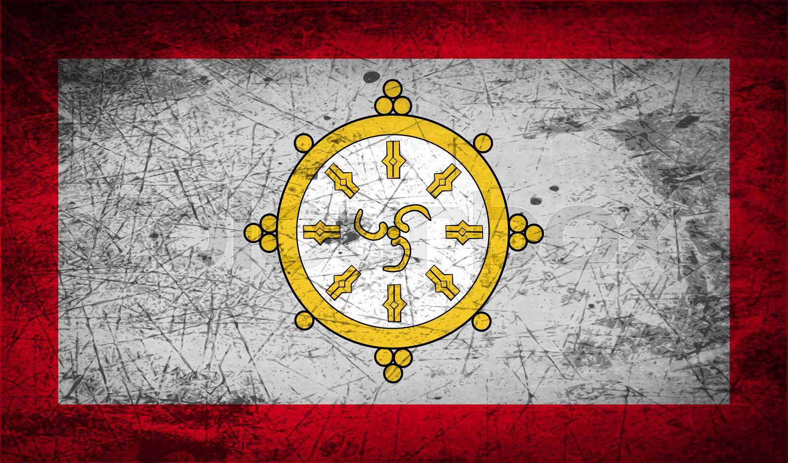 Flag of Sikkim with old texture. | Stock image | Colourbox