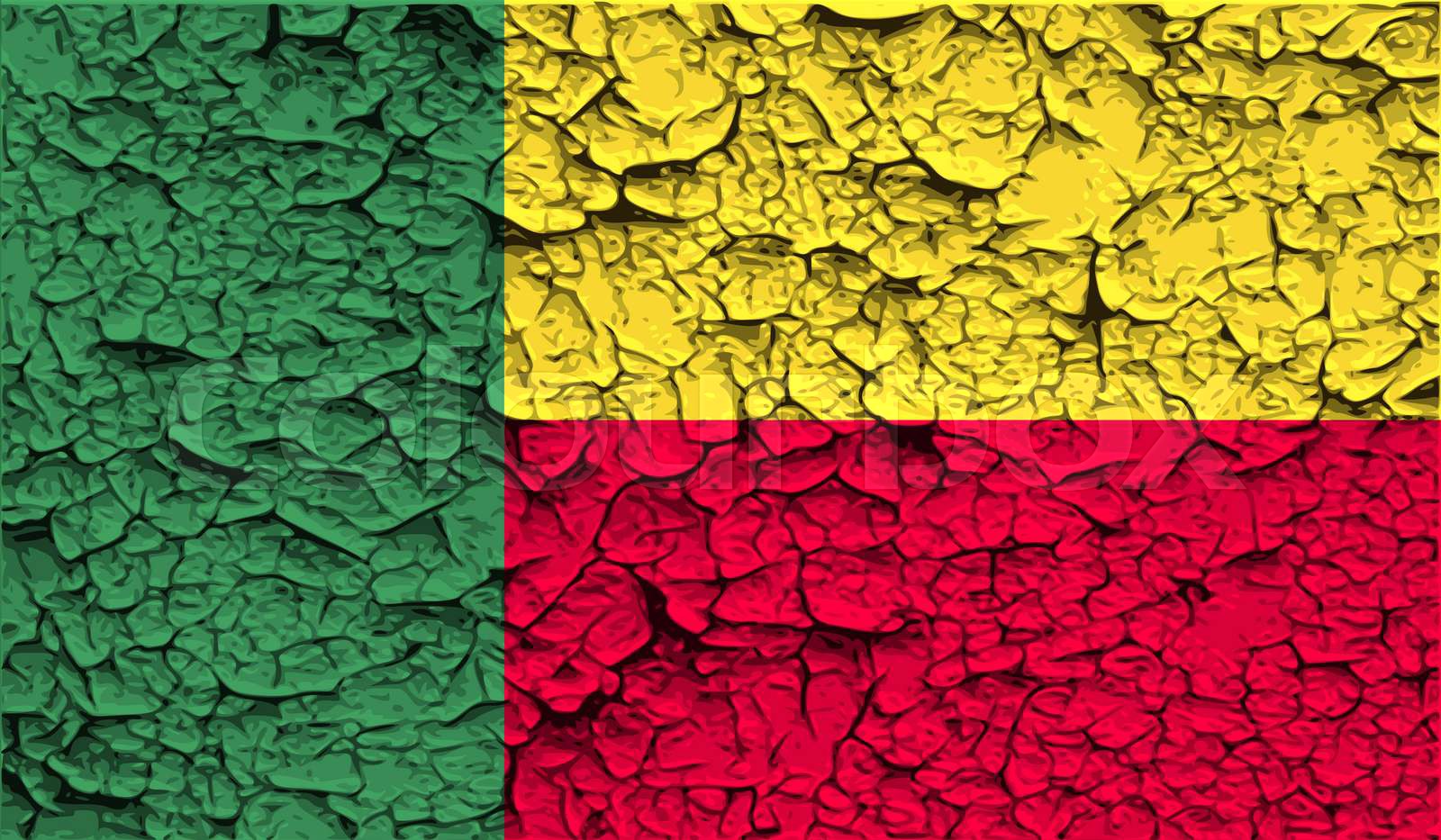 Flag of Benin with old texture. | Stock image | Colourbox