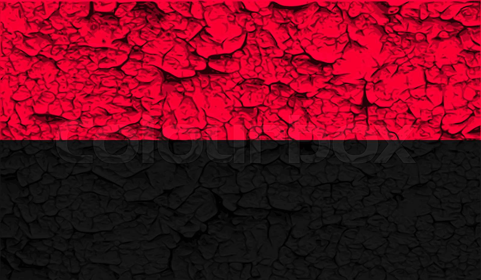 Flag of OUN-UPA with old texture. | Stock image | Colourbox