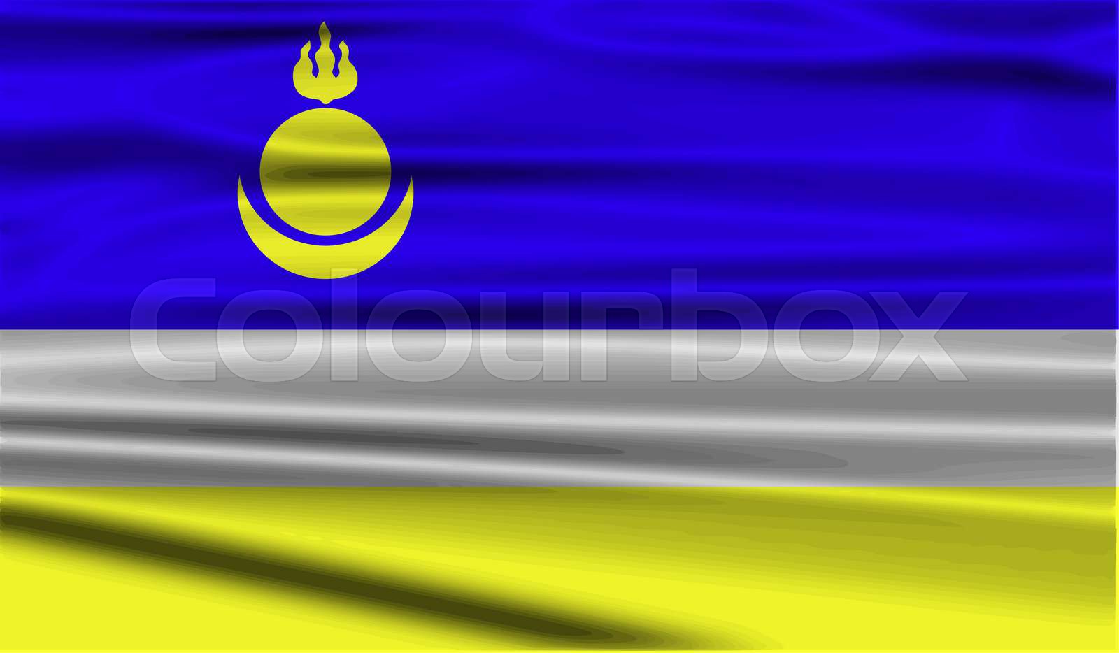Flag of Buryatia with old texture. | Stock image | Colourbox
