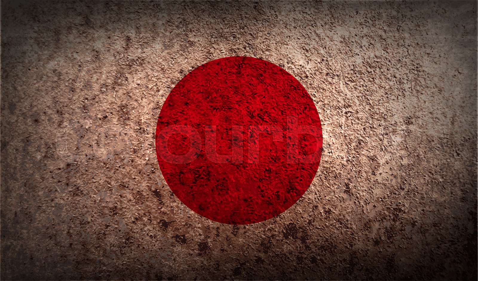 Flag of Japan with old texture. | Stock image | Colourbox
