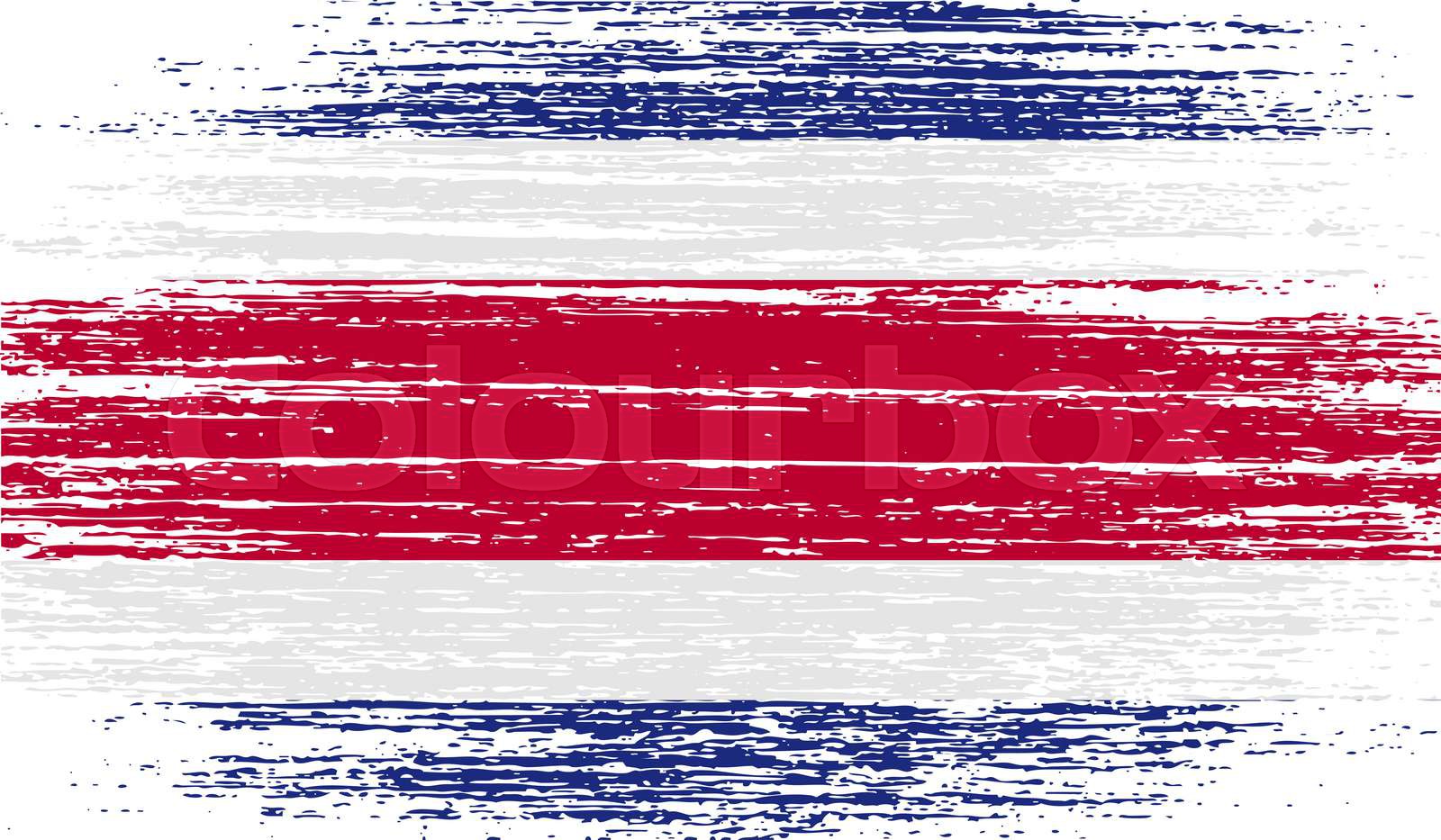 Flag of Costa Rica with old texture. | Stock image | Colourbox