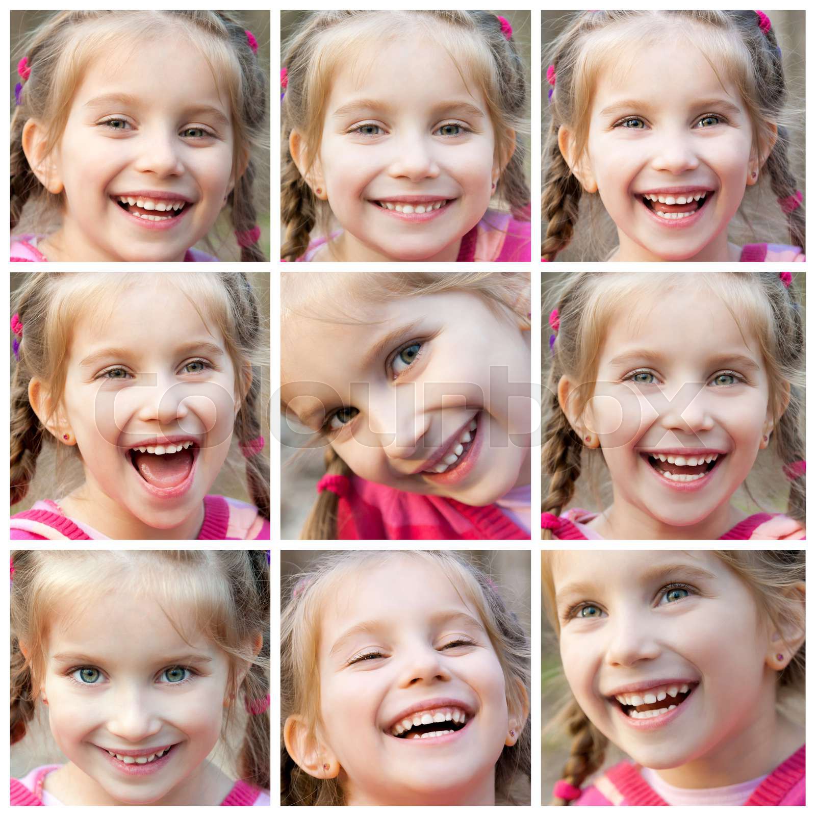collage laughing girl | Stock image | Colourbox