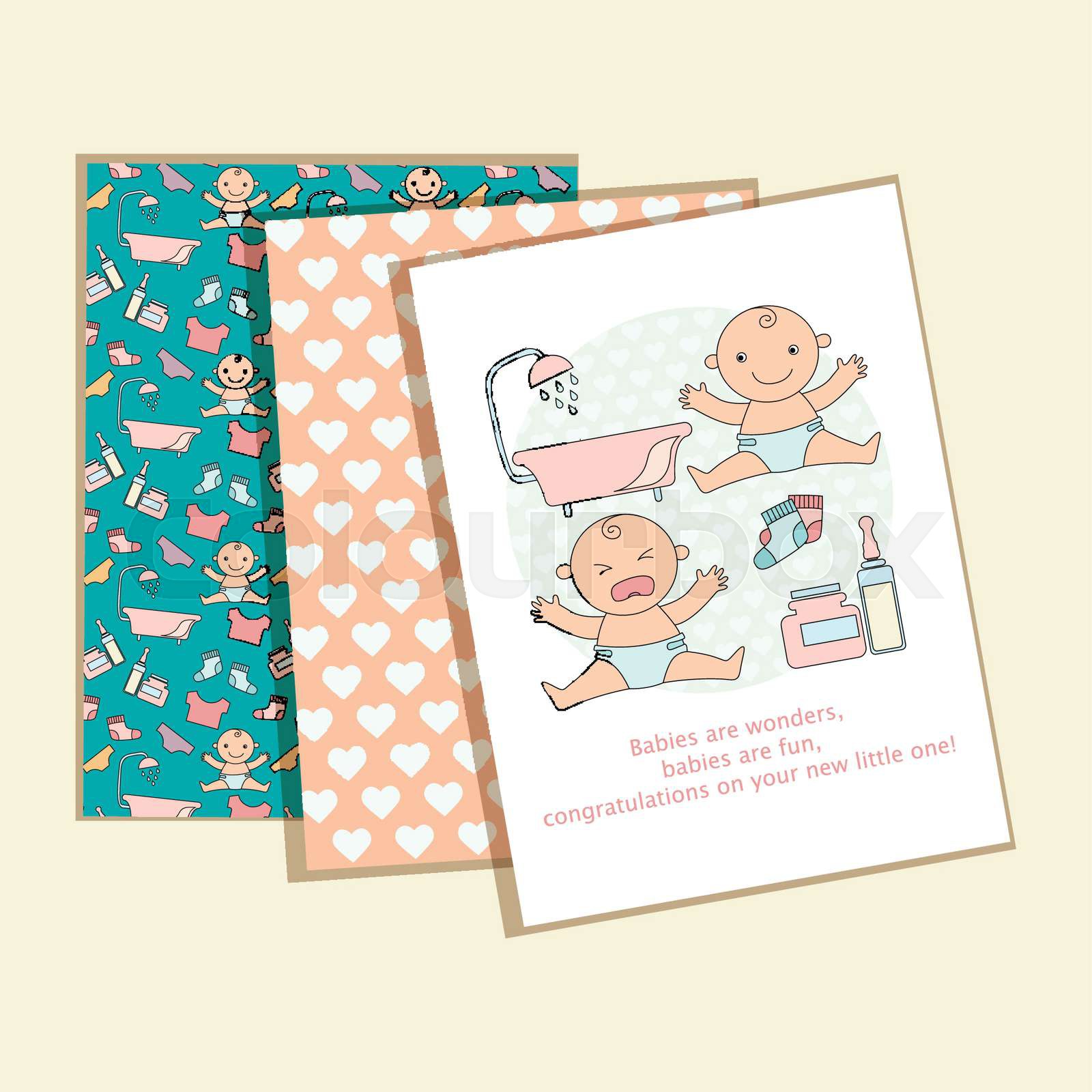 Baby Congratulations Cards | Stock vector | Colourbox