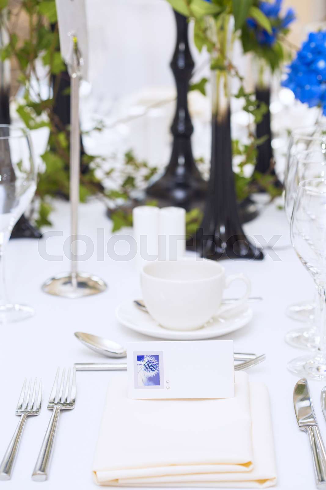 Luxury scottish wedding gala table setting | Stock image | Colourbox