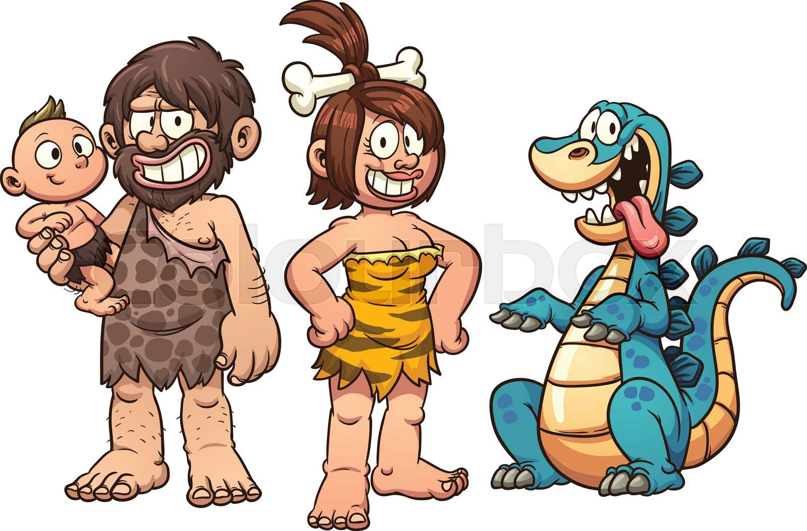 Caveman family | Stock vector | Colourbox
