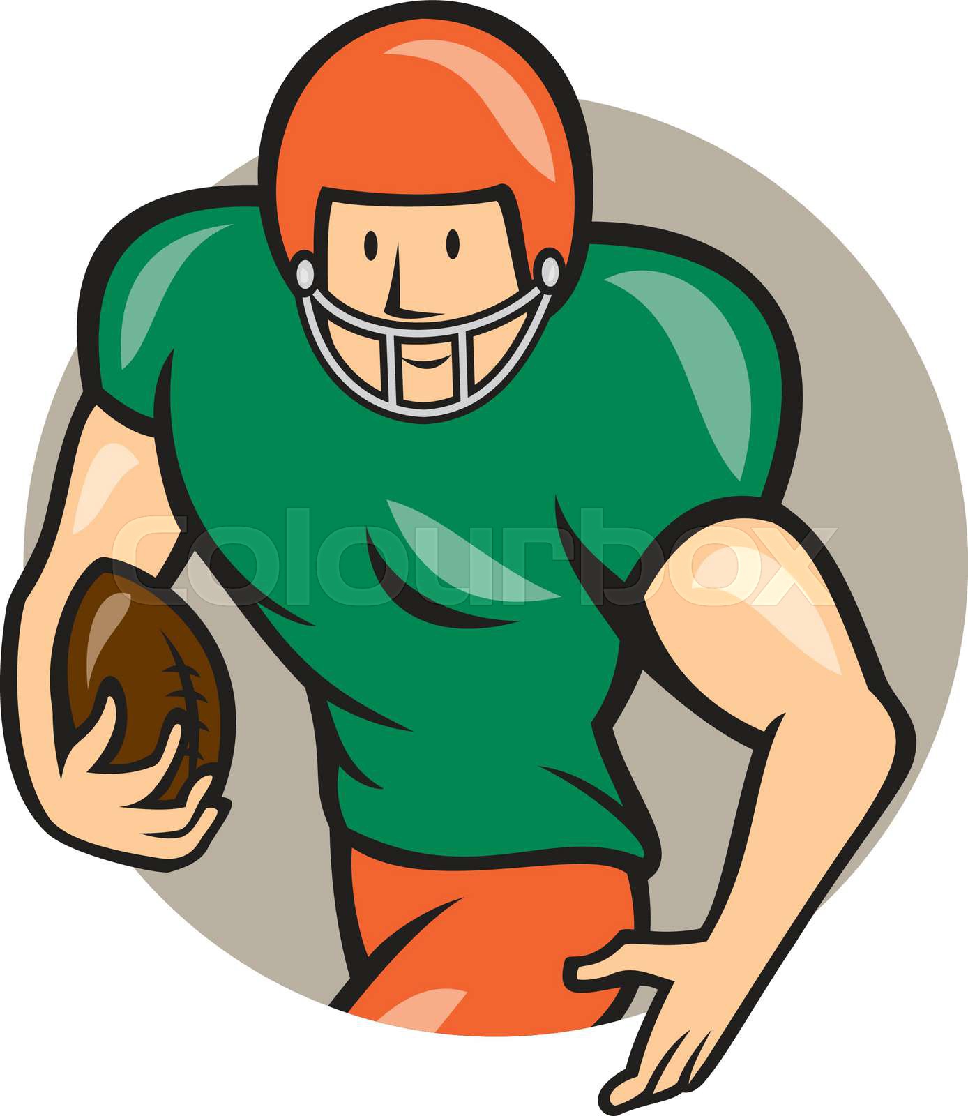 American Football Running Back Circle Cartoon | Stock vector | Colourbox