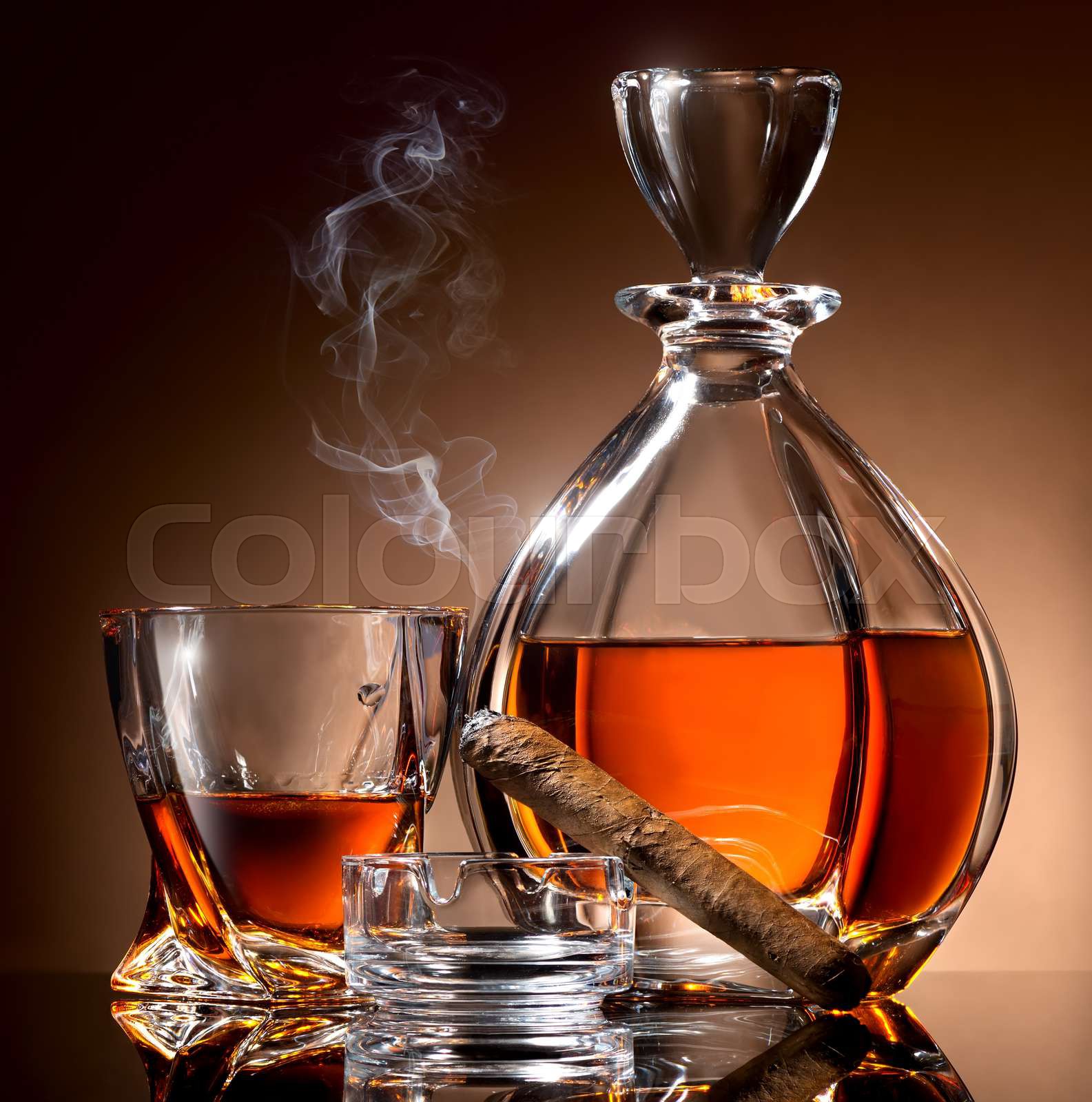 Alcohol and cigar | Stock image | Colourbox