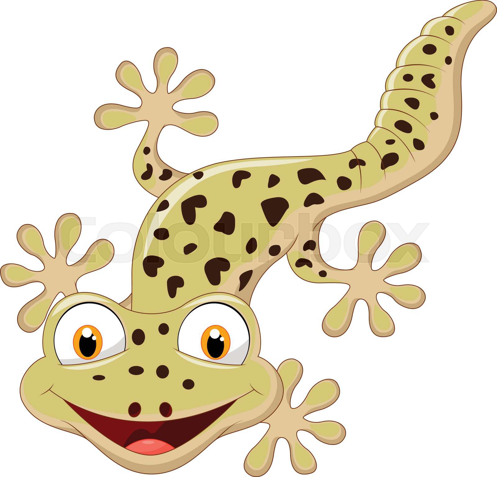 Cartoon smiling gecko | Stock vector | Colourbox