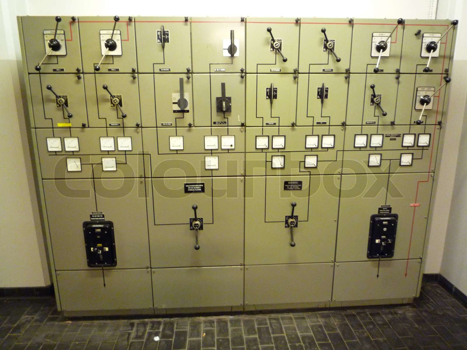 Old electrical switch board. | Stock image | Colourbox