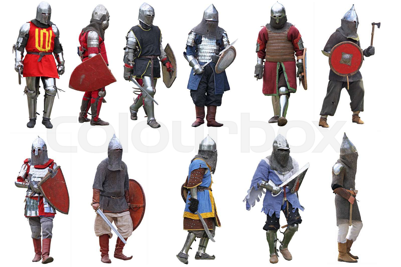 Group set of knights figures | Stock image | Colourbox